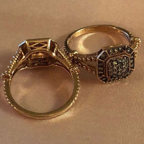 Savvy Cie | Jewelry | Savvy Cie Rose Champagne Pave Diamond Rings ...